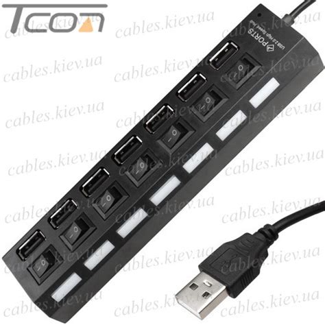 Приобрести Usb Hub на 7 портов Usb 2 0 с выключателями и подсветкой по доступной стоимости