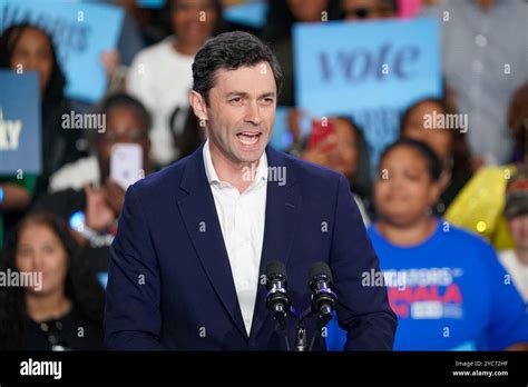 Atlanta Georgia October 19 Senator Jon Ossoff D Ga Speaks Onstage