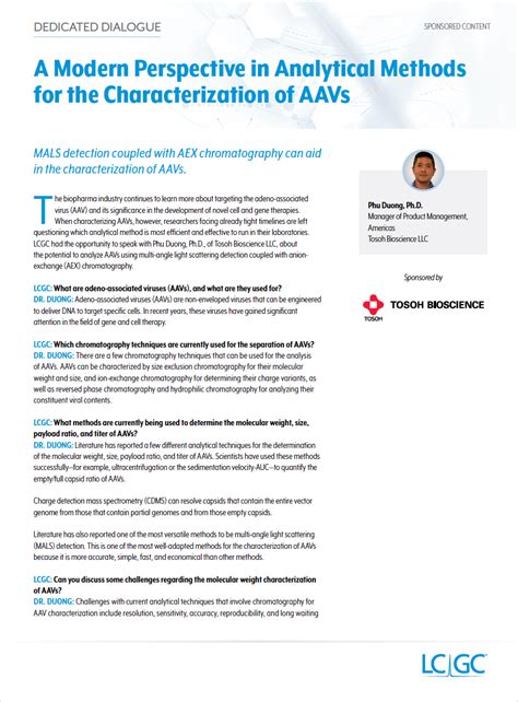 A Modern Perspective In Analytical Methods For The Characterization Of Aavs