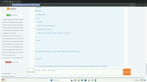 Html A Pdf Con Javascript Y Html2pdf Youtube