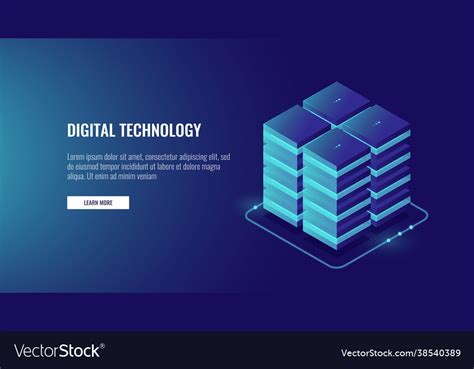 Server Room Cloud Data Storage Big Royalty Free Vector Image