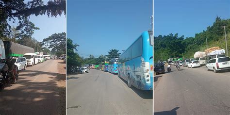 မြဝတီ ကော့ကရိတ် အာရှလမ်းမတွင် တိုက်ပွဲဖြစ်ပြီး ကားအစီးရေ ရာနဲ့ချီ ပိတ်မိနေ