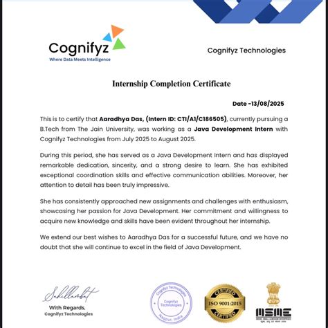 Javadevelopment Internship Learningbydoing Codingjourney