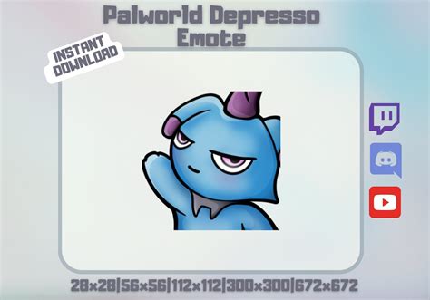Depresso Palworld Twitch Emote Cute Palworld Chibi Discord Emotes