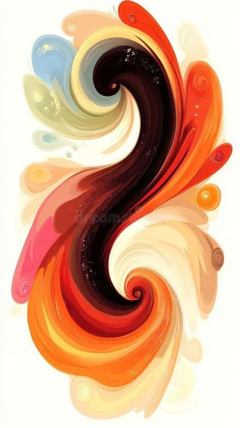 An Abstract Swirl Of Vibrant Colors Creating A Dynamic And Fluid Design Stock Illustration