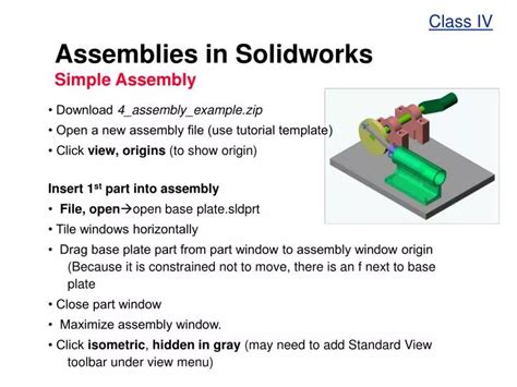 Ppt Assemblies In Solidworks Simple Assembly Powerpoint Presentation