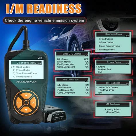 OBDII Scanner Diagnostic Tool OBD Car Code Reader Check Engine Fault Code Scanner IM Readiness