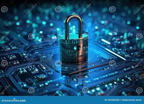 a blue keylock reflects the cybersecurity concept through binary code