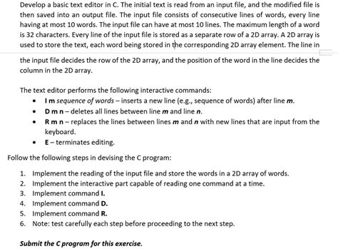 Solved Please Code As Easy As Possible In C Develop A Basic Text