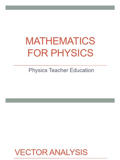 Mathematics For Physics 2023 Chapter 1 Pdf Gradient Flux