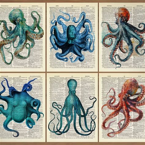 Octopus Art Prints Etsy
