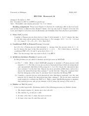 Hw10 Pdf University Of Michigan FALL 2017 EECS501 Homework 10 Assigned December 1 2017 Due