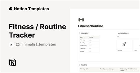 Fitness Routine Tracker Template Notion Marketplace