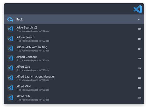 Alfred Gallery • Workflows • Vscode Workspace Explorer