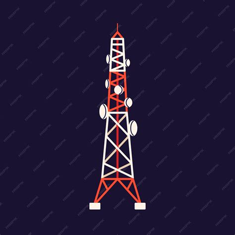 Premium Vector Telecommunication Tower Radio Mast Pole With Many Dishes Signal Receivers