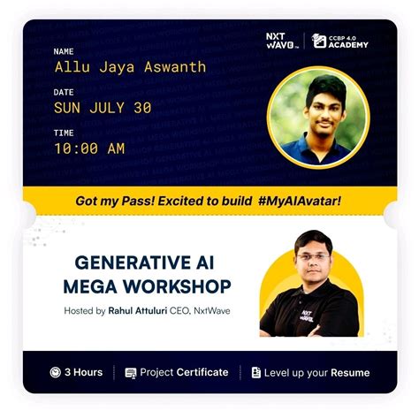 aswanth allu on linkedin nxtwave megaworkshop ai