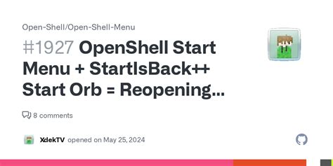 Openshell Start Menu Startisback Start Orb Reopening Start Menu · Issue 1927 · Open Shell
