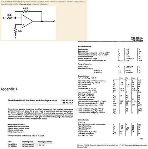 Solved Calculate The Error At The Input Due To Input Offset Current In Mv In The Circuit