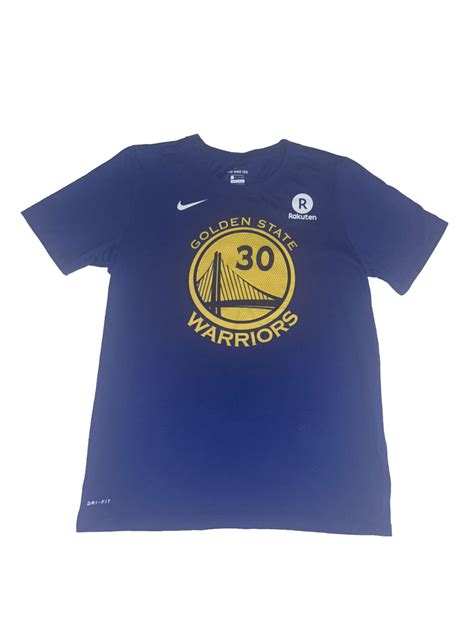 Golden State Warriors Shirt Womens L Blue Steph Curry Nike Dri Fit