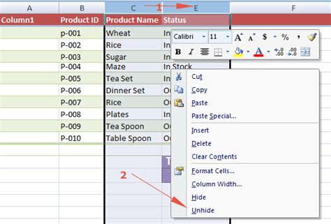How To Unhide Columns Rows Sheet In Excel