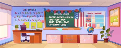 Free Vector English Language Classroom Interior