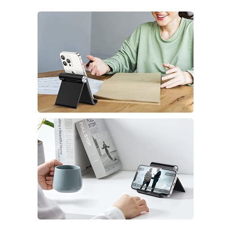 Стойка за телефон настолна черна Emagbg