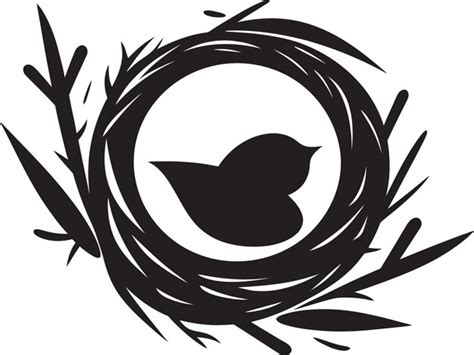 Premium Vector Sleek Avian Haven Black Bird Nest Symbol Elegant Comfort Black Nest Icon In Vector