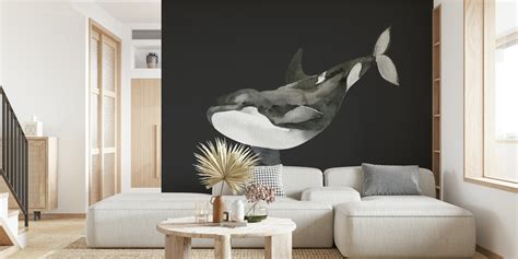 Deep Sea Orca Black And White Wallpaper