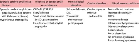 Causes Of Cerebral Microbleeds Download Table