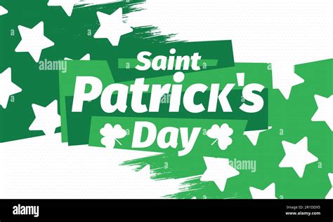 Happy Saint Patricks Day Irish Holiday Celebrate In March 17 Clover And Shamrock Leaves