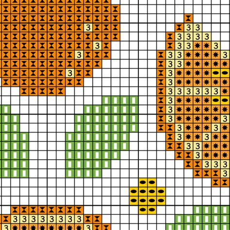 Orange Square Cross Stitch Pattern Daily Cross Stitch