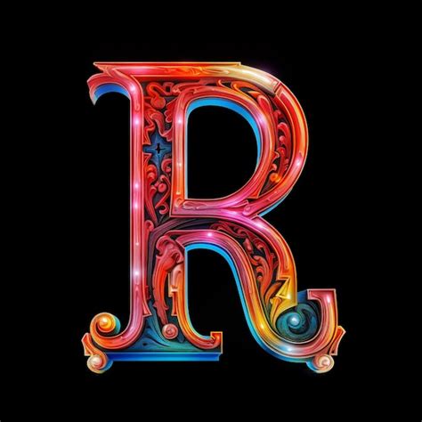 Premium Photo Generative Ai Capital Letters Alphabet Neon Color On