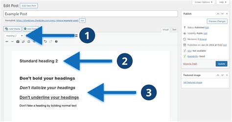 How To Style A Heading In A Post CH Web Agency