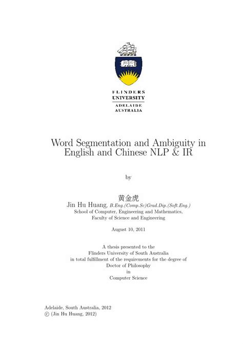 Pdf Word Segmentation And Ambiguity In English And Chinese Nlp Dokumentips