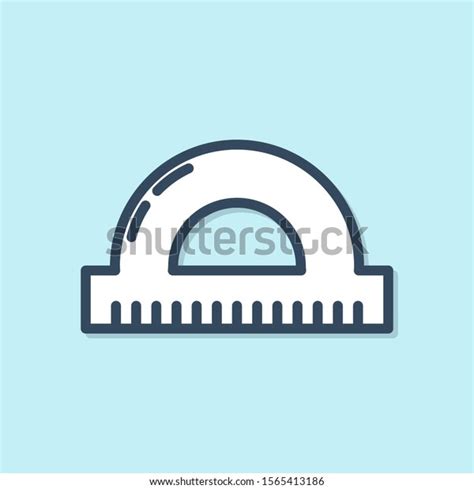 Blue Line Protractor Grid Measuring Degrees Stock Vector Royalty Free Shutterstock