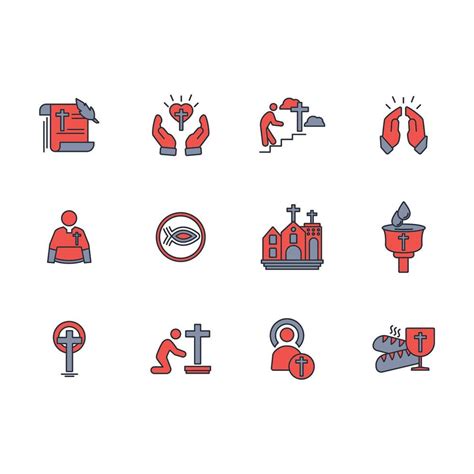 Christianity Icon Set Symbol 57118228 Vector Art At Vecteezy