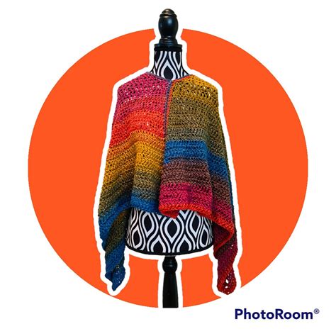 Coastal Sunset Poncho Shawl Etsy