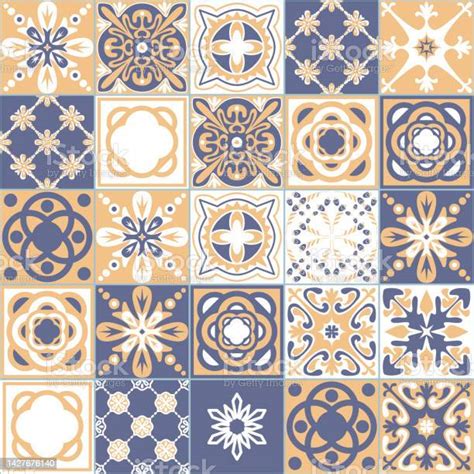 보라색 흰색 이음새가 없는 무늬 스페인어 Azulejo 타일 벡터 일러스트 레이 션 0명에 대한 스톡 벡터 아트 및 기타 이미지 0명 기하 도형 대칭 Istock