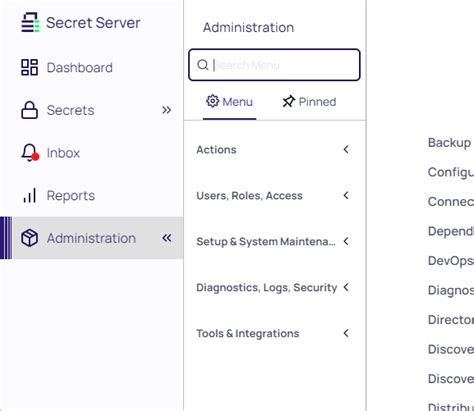 Administration Side Panel And Page