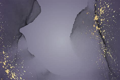 추상보라색 잉크파와 황금빛 스플래시가 있는 수채화 배경 0명에 대한 스톡 벡터 아트 및 기타 이미지 0명 금 금속 금색 Istock