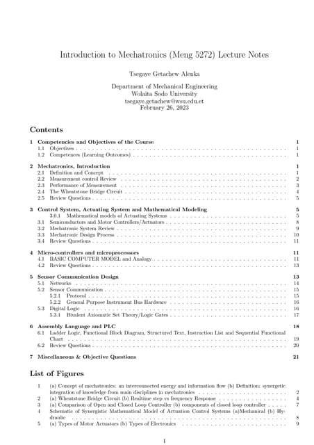Mechatronics Lecture Notespdf