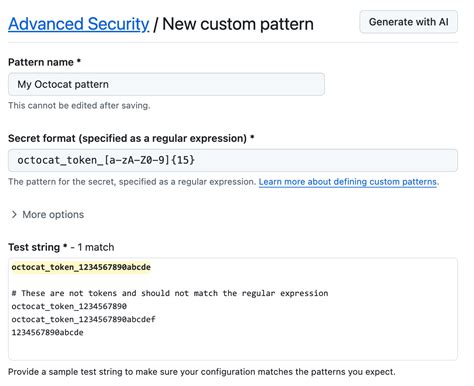 Defining Custom Patterns For Secret Scanning Github Enterprise Server 316 Docs