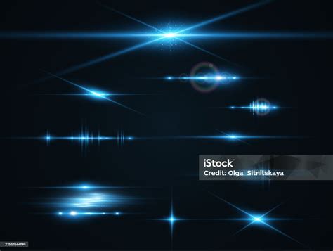 Set Of Bright Light Raysbrigh Light On The Background Stock