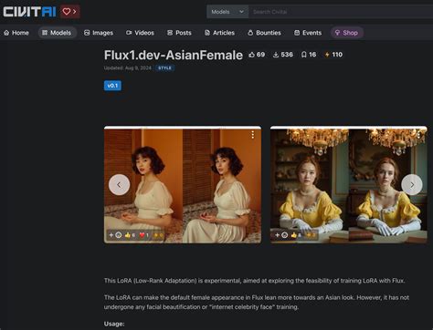 Flux1dev Asianfemale使用入口地址 Ai模型最新工具和软件app下载