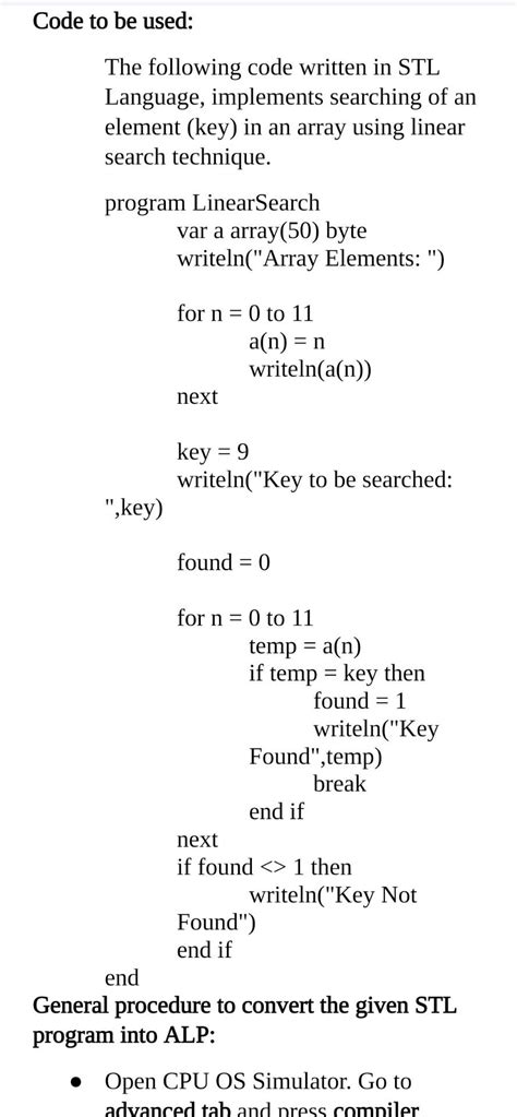 Solved Code To Be Used The Following Code Written In Stl