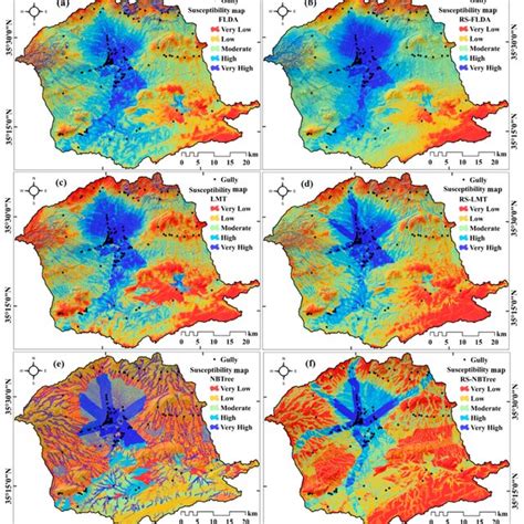 gully erosion susceptibility mapping using different models a f download scientific diagram