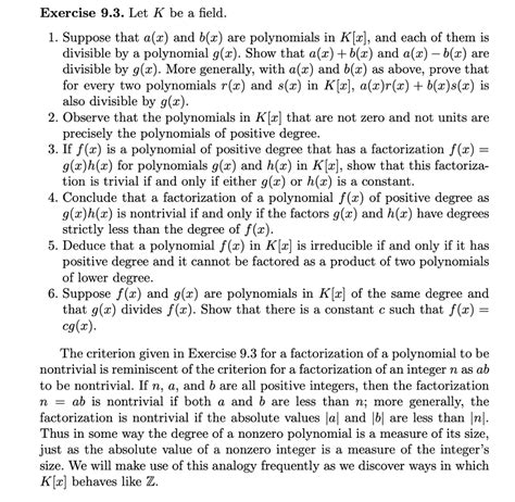 Solved Exercise 93 Let K Be A Field 1 Suppose That Ax