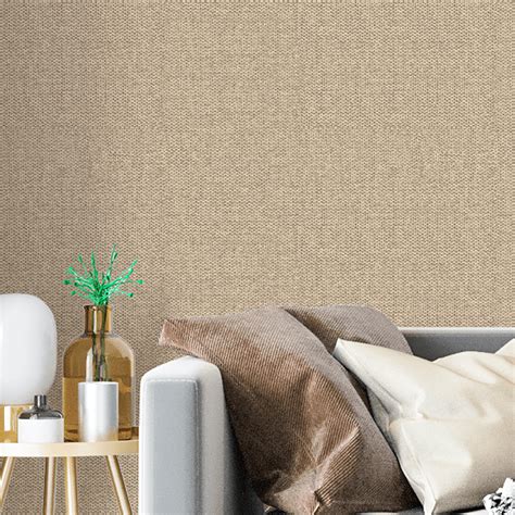 Papel De Parede Texturizado Linho Bege Defacile Defacile