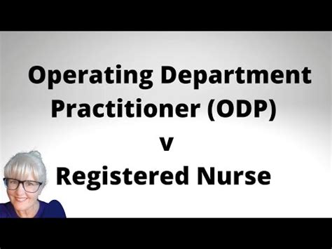Operating Department Practitioner ODP Role Verses Registered Nurse UK YouTube
