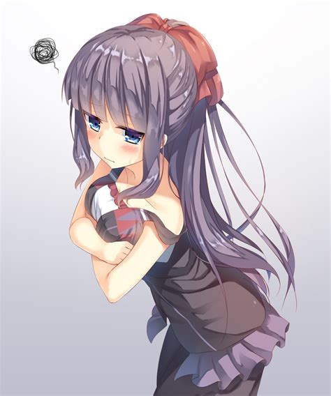 Drawing Illustration Long Hair Anime Anime Girls Blue Eyes Purple